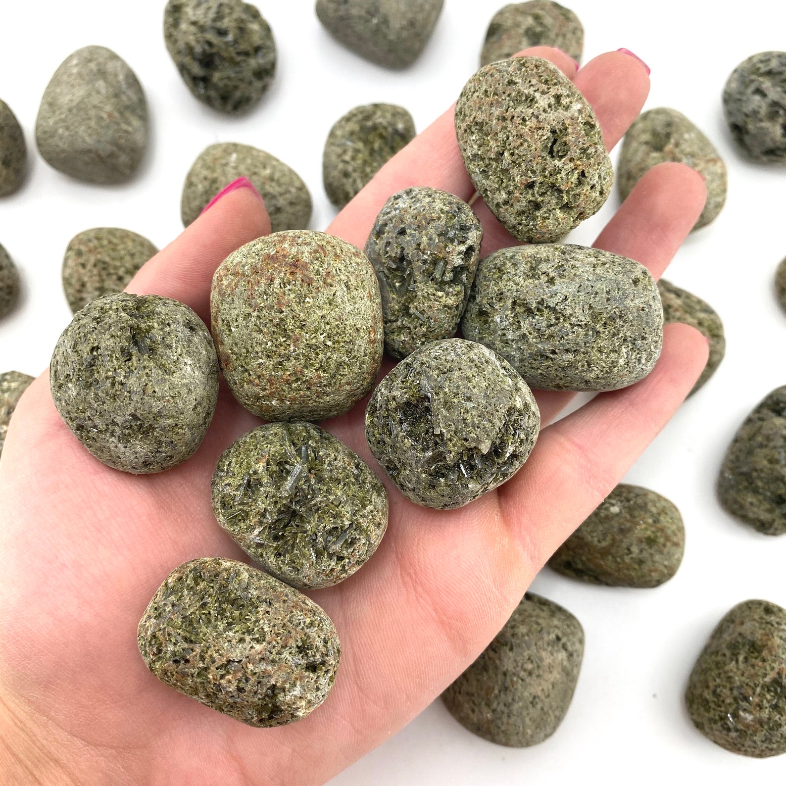 Epidote Tumbled Stone Tumbled Epidote Rough and Smooth | Etsy