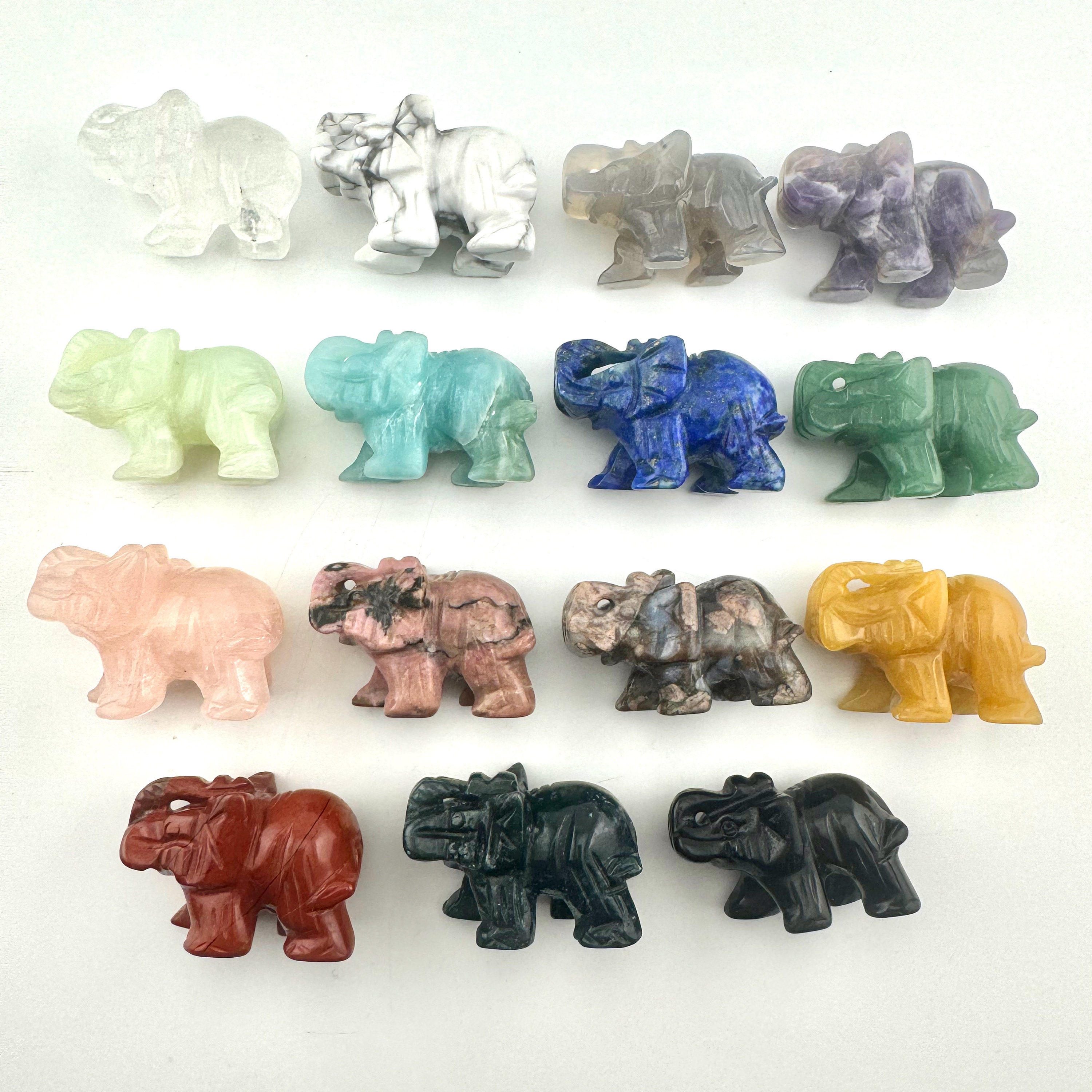 Gemstone Elephant Carving, Natural Gemstone Elephant Carving, Crystal ...