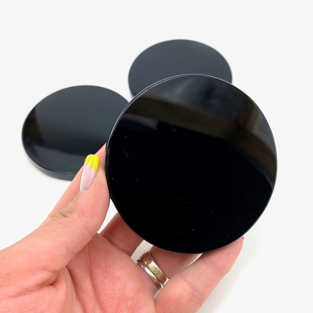 Obsidian Mirror, Scrying Mirror, Black Obsidian Mirror, Flat Obsidian ...