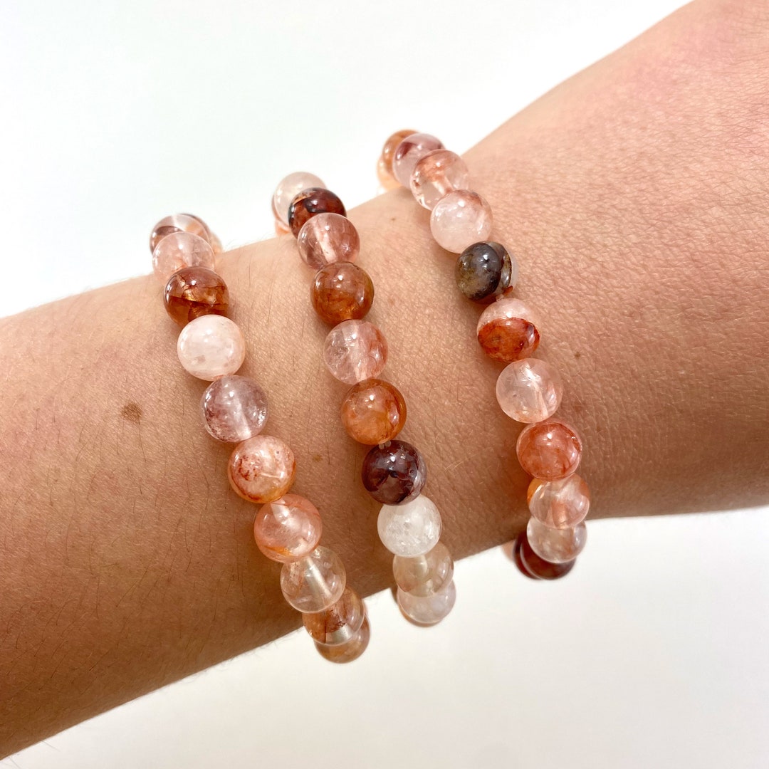 8mm Fire Quartz Bracelet, Round Fire Quartz Bracelet, Fire Quartz ...