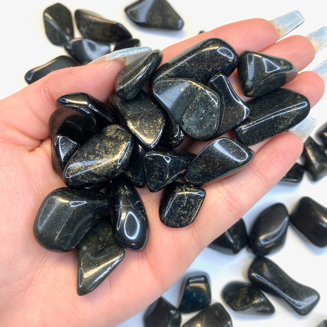 Small Lemurian Black Jade, Tumbled Black Jade, Polished Lemurian Black ...