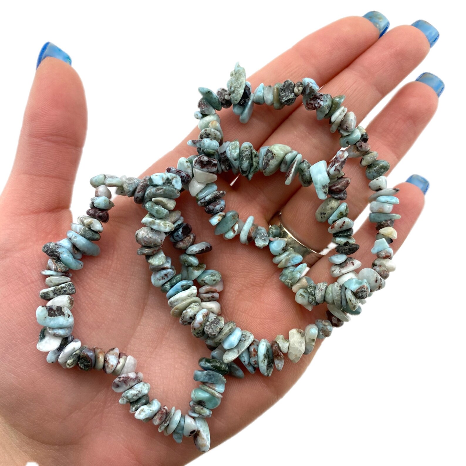 Larimar Gemstone Bracelet Larimar Bracelet Larimar Chip - Etsy Hong Kong