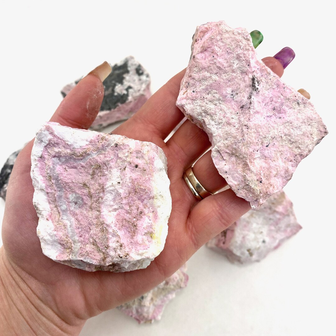 Raw Rhodonite Chunk, Rough Peru Rhodonite, Natural Rhodonite Chunk ...