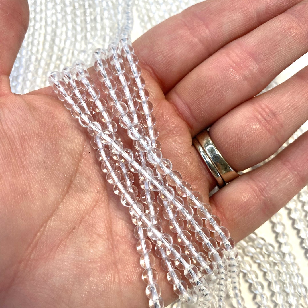 4mm Round Clear Quartz Bead, Clear Quartz Bead, QUALITY Quartz, 16 ...