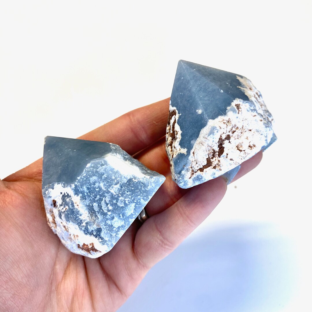 Angelite Cut Base Point, Angelite Point, Top Polished Angelite Point ...