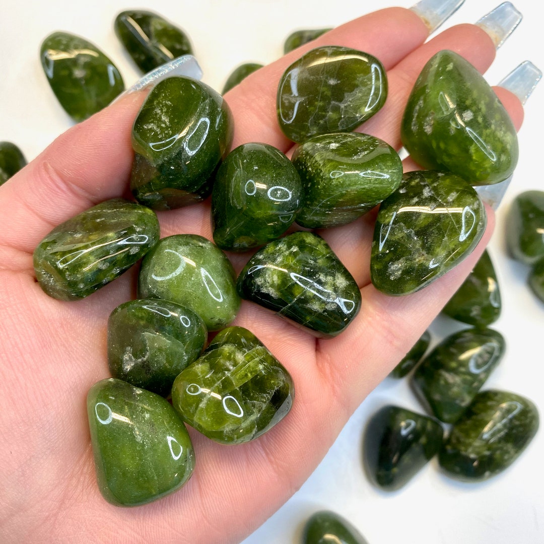 Large Idocrase Tumbled Stone, Vesuvianite Tumbled Stone, Large Idocrase ...