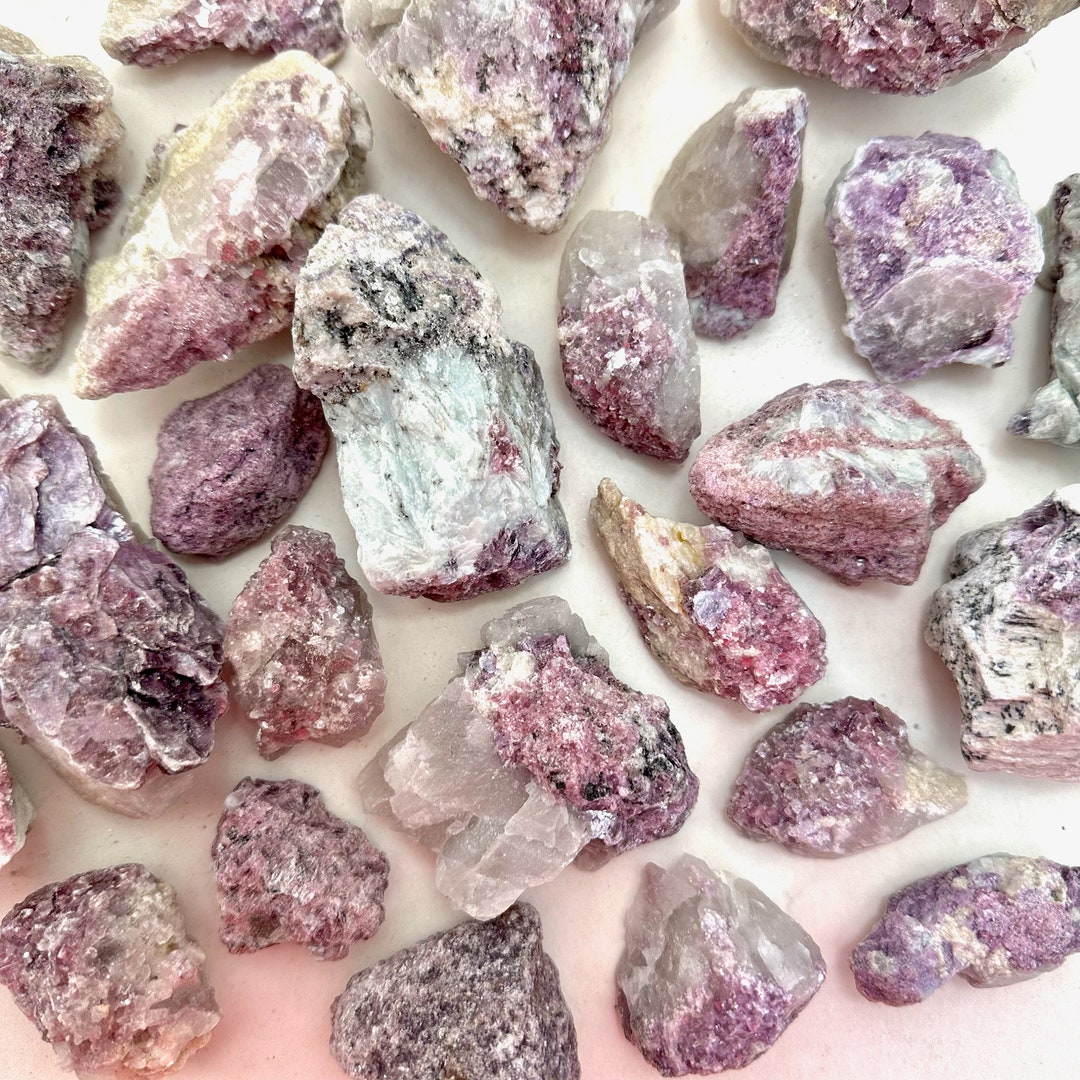 Lepidolite With Albite and Quartz, Lepidolite Natural Combination, Raw ...