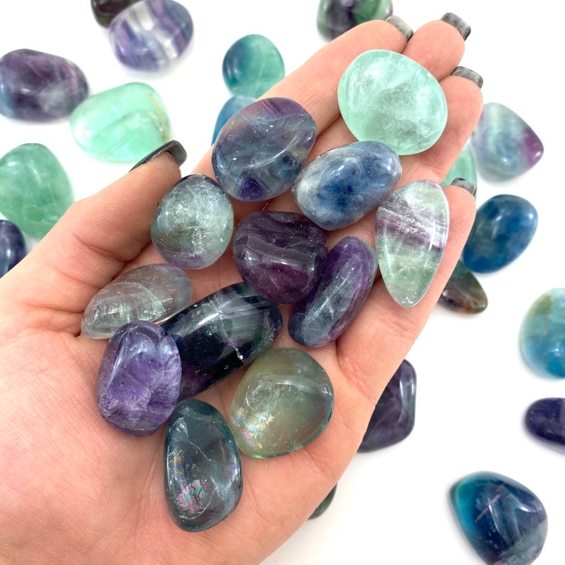 Rainbow Fluorite Tumble Tumbled Fluorite Polished Fluorite - Etsy
