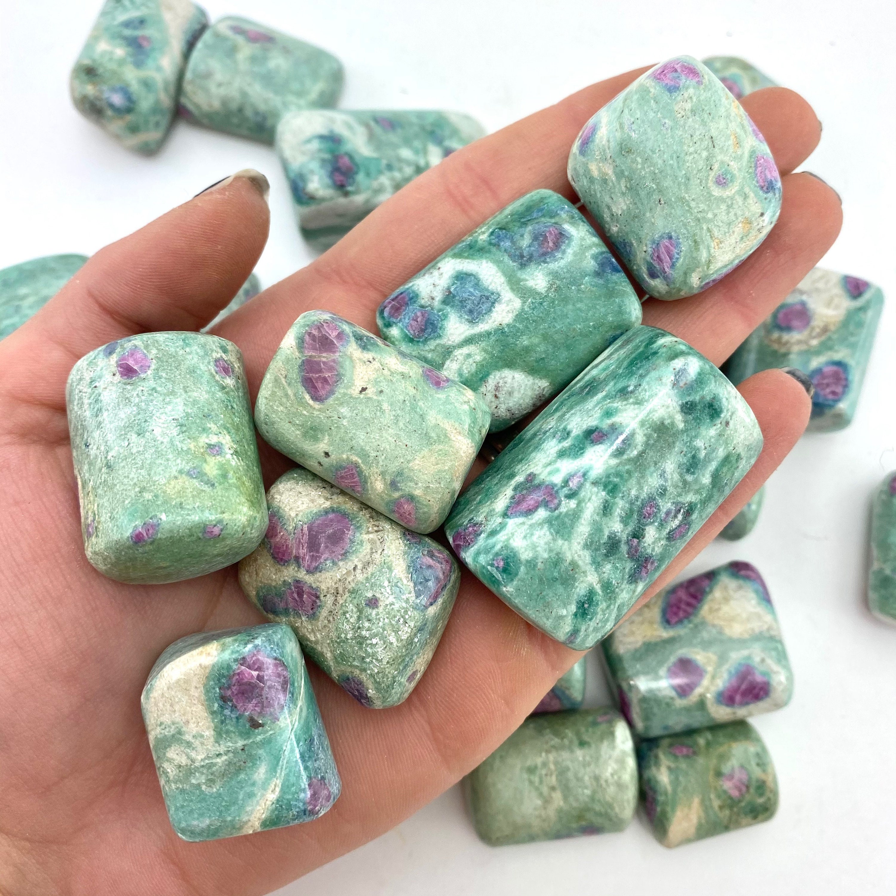 Ruby Fuchsite Tumble Tumbled Ruby Fuchsite Ruby in Fuchsite | Etsy