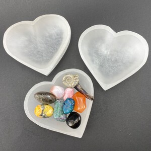 10cm Heart Bowl Selenite Heart Bowl Heart Bowl Polished - Etsy