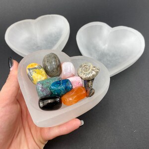 10cm Heart Bowl Selenite Heart Bowl Heart Bowl Polished - Etsy