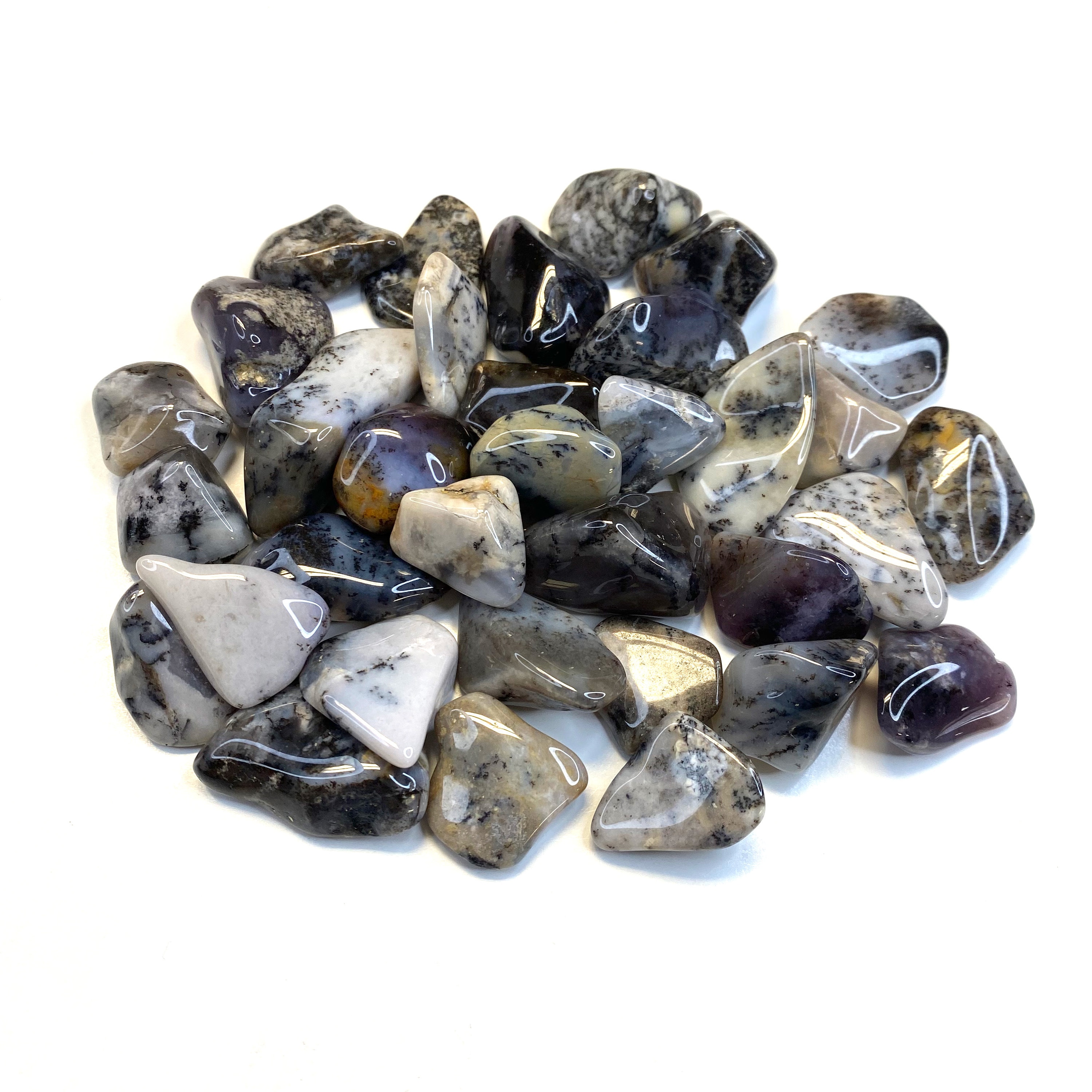 Dendrite Agate Tumble, Tumbled Dendritic Agate, Smooth Dendrite Agate ...