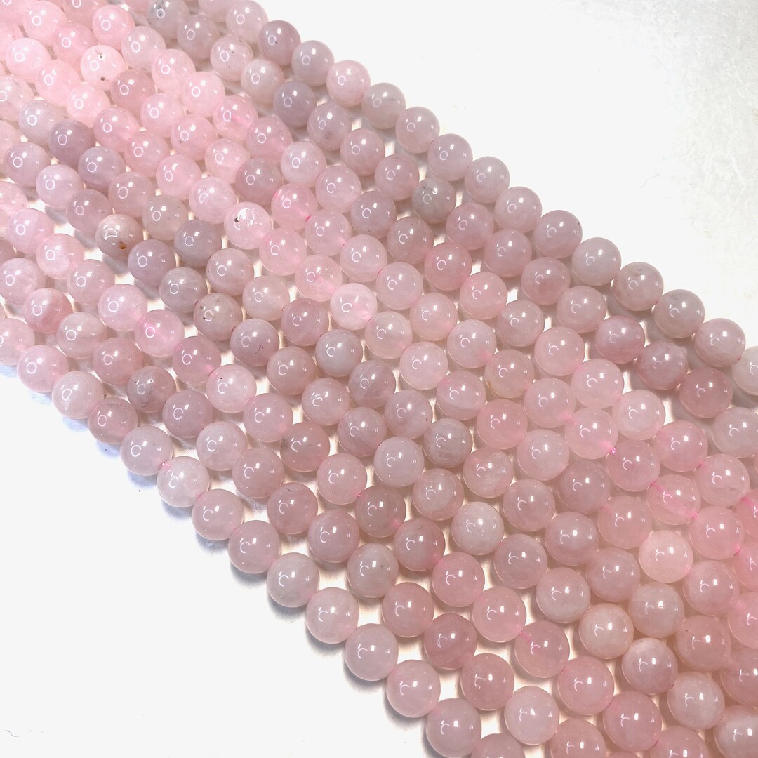 8mm Round Rose Quartz Bead, Rose Quartz Bead, Rose Quartz Bead Strand ...