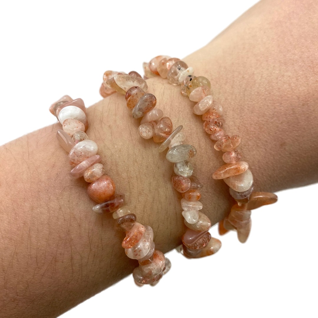 Sunstone Gemstone Bracelet, Sunstone Bracelet, Sunstone Chip Bracelet, GE-54 - Etsy