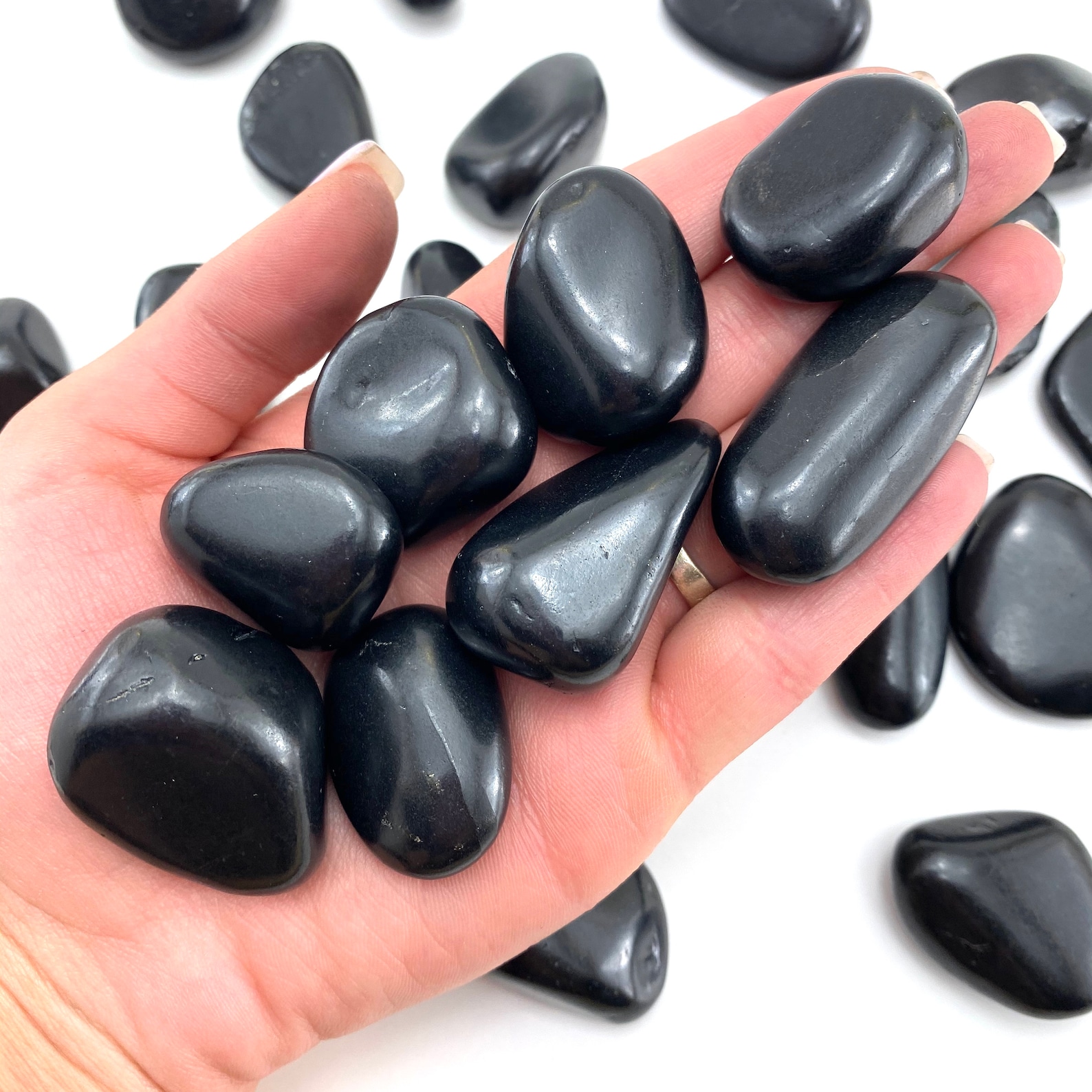Shungite Tumbled Stone, Tumbled Shungite, Pocket Shungite, T-53 - Etsy