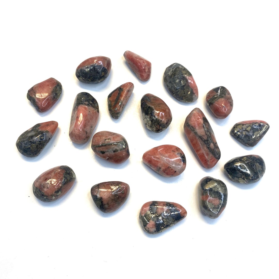 Small Triplite Wagnerite in Pyrite, RARE Triplite Wagnerite, Tumbled ...