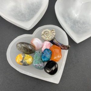 10cm Heart Bowl Selenite Heart Bowl Heart Bowl Polished - Etsy