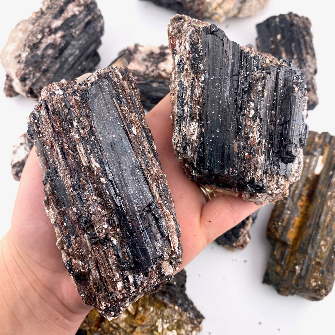 Black Tourmaline in Matrix, Black Tourmaline Chunk With Mica, Chunky ...