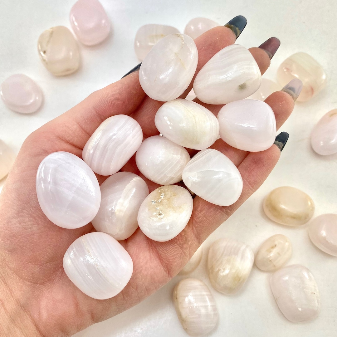 Tumbled Pink Calcite, Polished Pink Calcite, Healing Pink Calcite, Pink ...