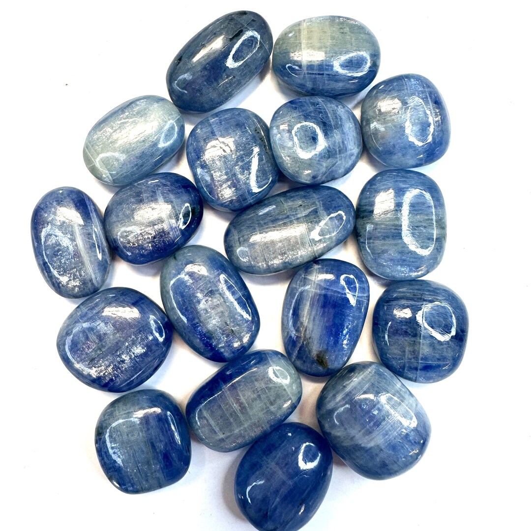 Gem Quality Blue Kyanite Tumbled Stone, Hand Polished Blue Kyanite, Gem ...