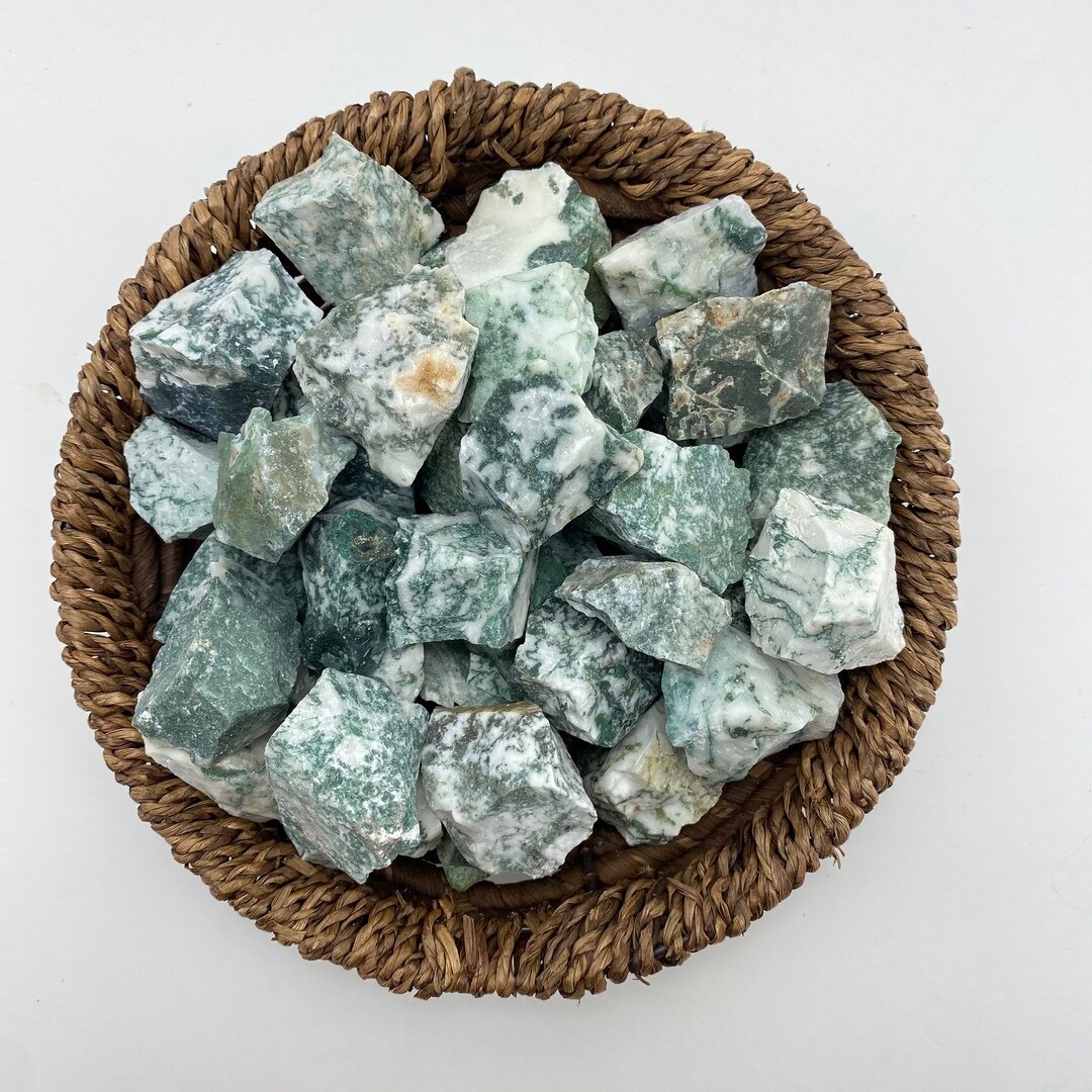 Tree Agate Rough, One Stone or a Baggy, Rough Tree Agate, Raw Green ...