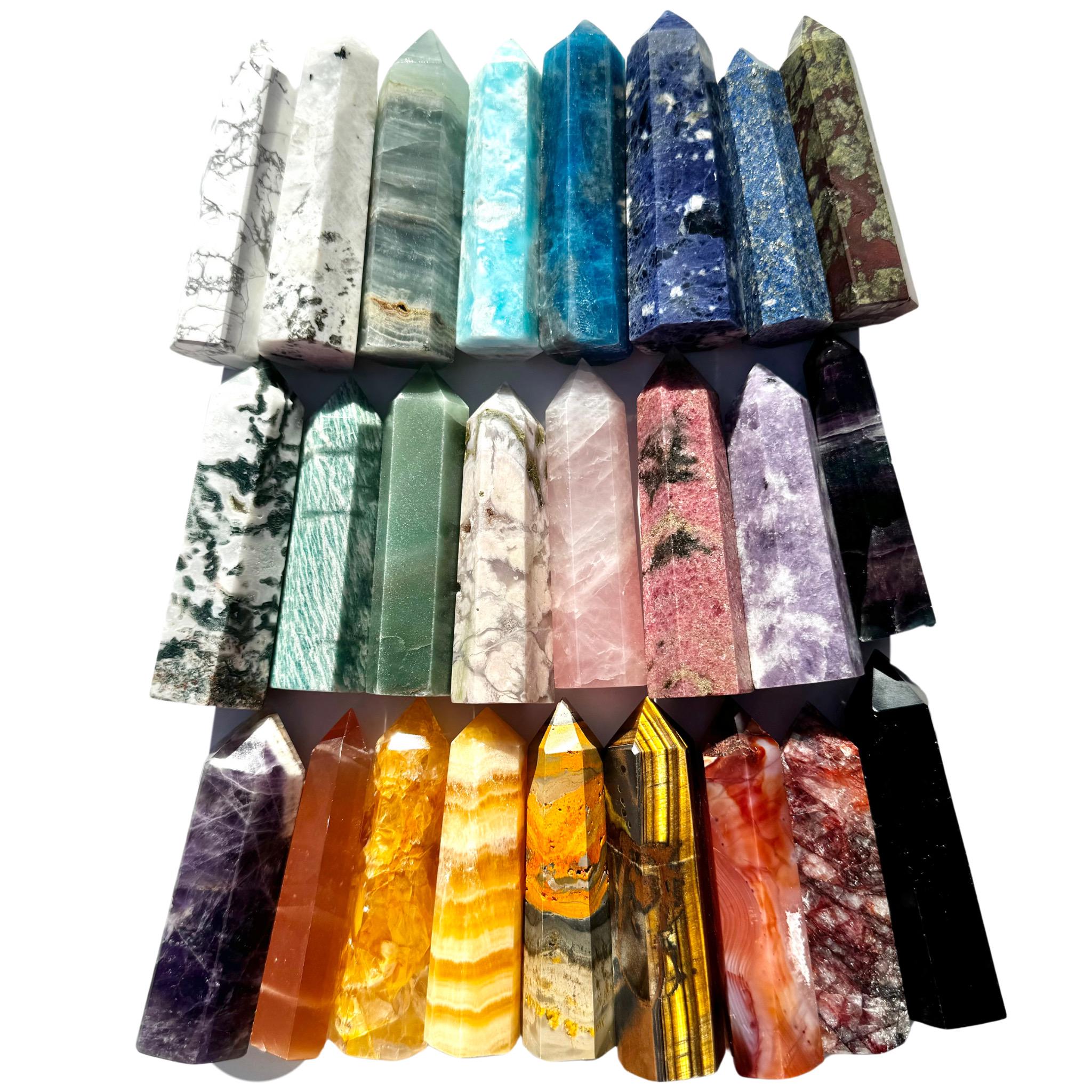 Natural Gemstone Tower, Crystal Point, 4" Crystal Tower, Over 50 to ...
