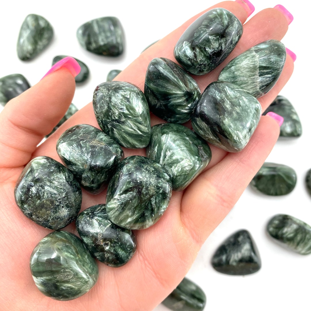 RARE Seraphinite Tumble, Tumbled Seraphinite, Polished Seraphinite, Healing Seraphinite, T-52 - Etsy