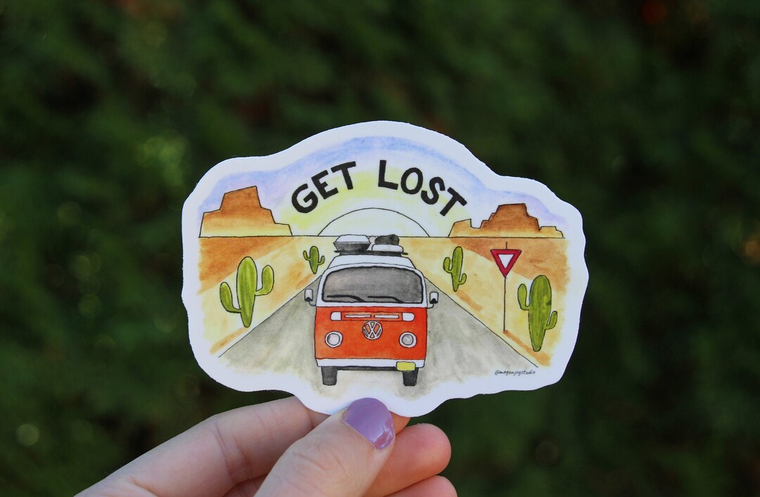 Get Lost Sticker, Vanlife Desert Sticker, Adventure Sticker ...