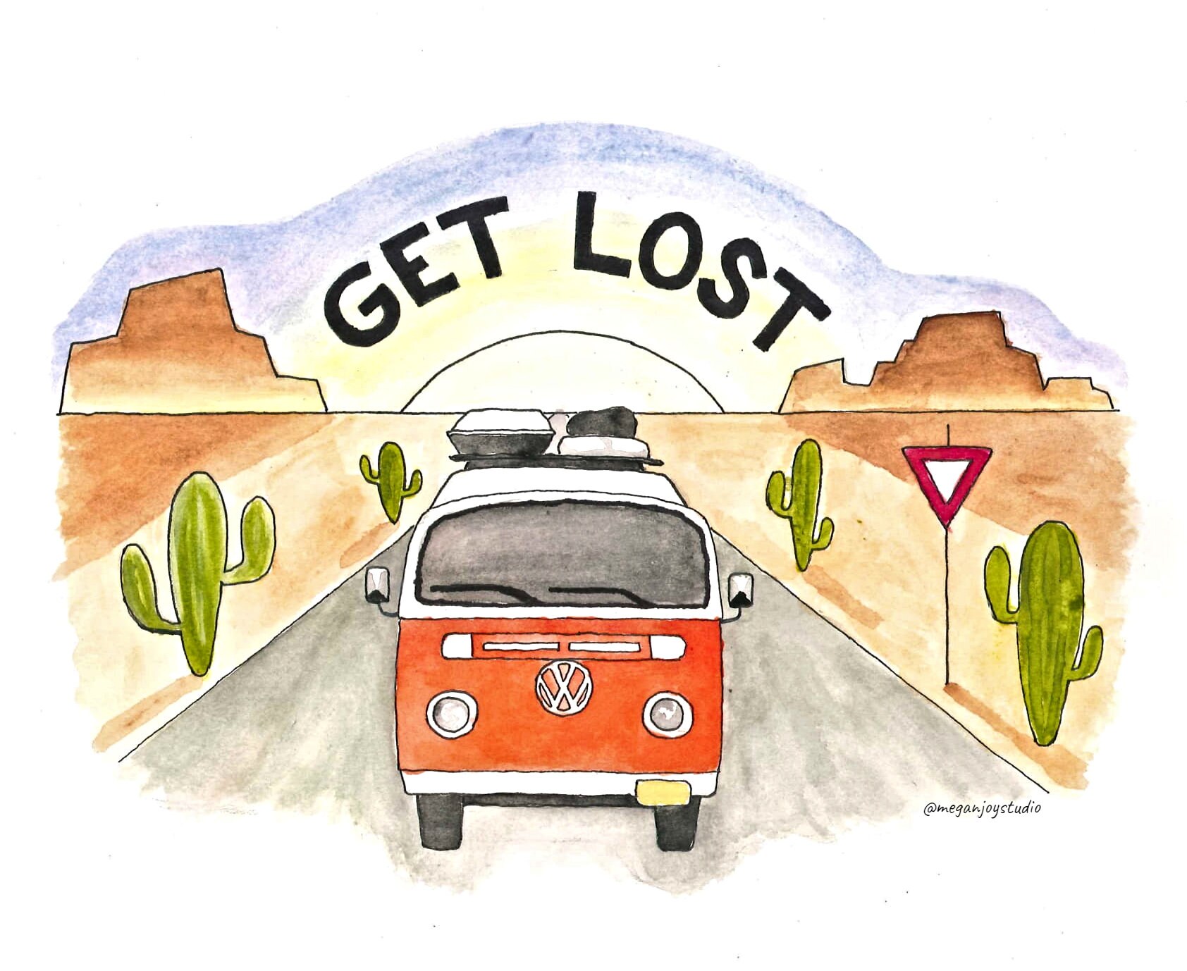 Get Lost Sticker Vanlife Desert Sticker Adventure Sticker | Etsy