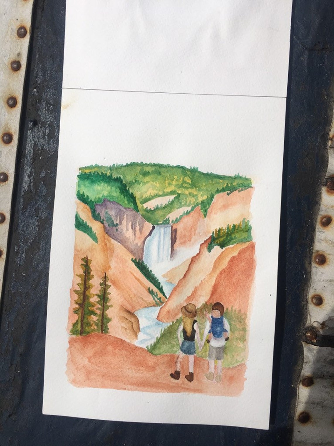 Yellowstone National Park Painting Outdoors Hiking Art - Etsy