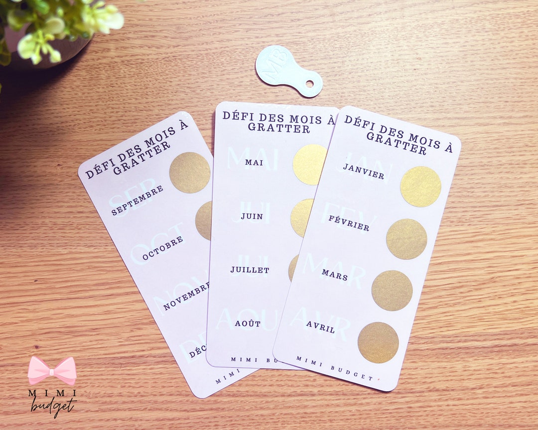 Défi des mois à gratter Défis Budget Méthode enveloppe budgétaire ...
