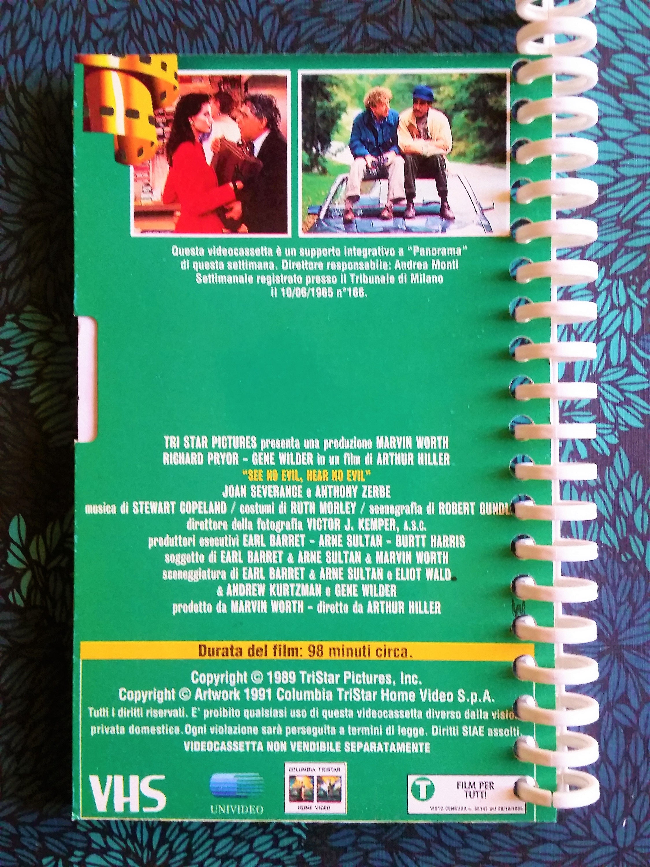 See No Evil, Hear No Evil VHS Box Handmade Spiral Postcard Size ...