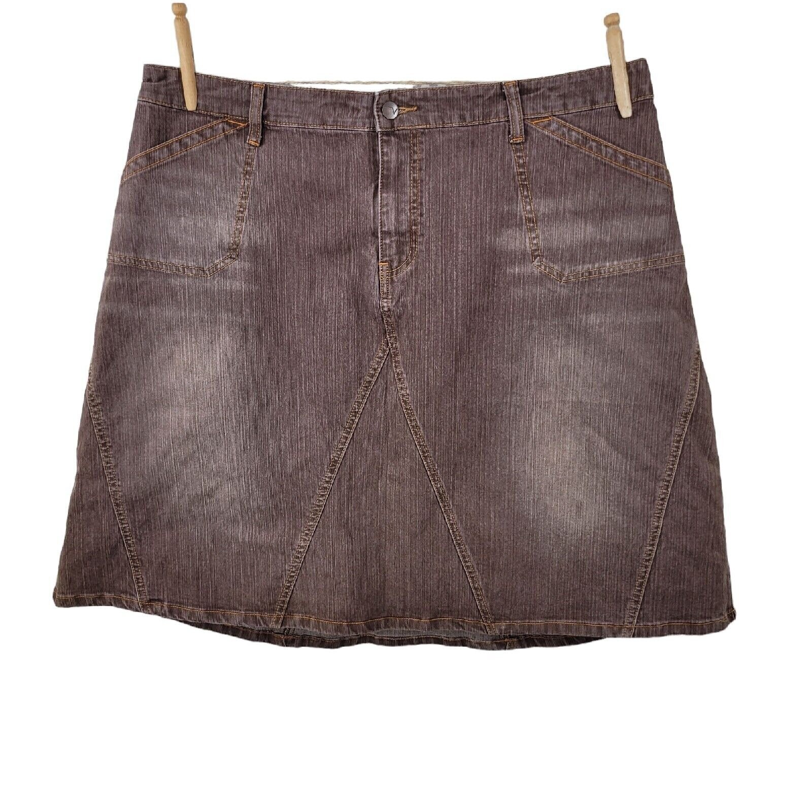Vintage Venezia Denim Skirt Plus Size 20 Short Modest Brown Jean ...