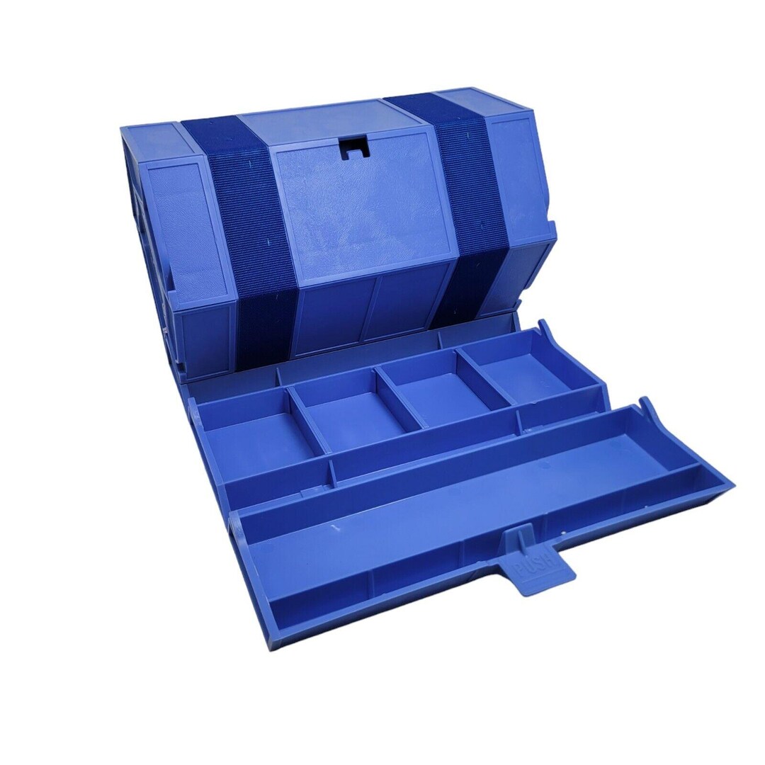 Vintage Rolykit Blue Roll-up Storage Tackel Box Portable Organizer Case ...