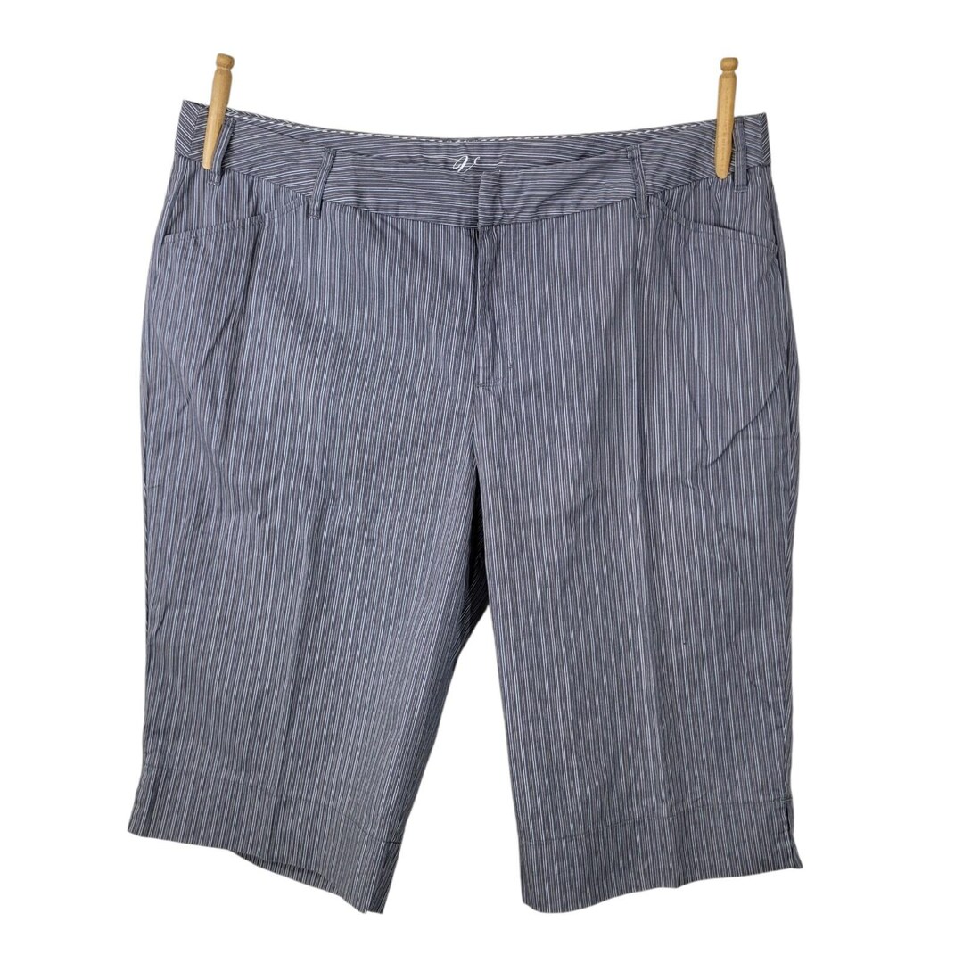 Vtg Venezia Board Shorts Plus Size 20 20W Stripe Casual High Rise Grey ...