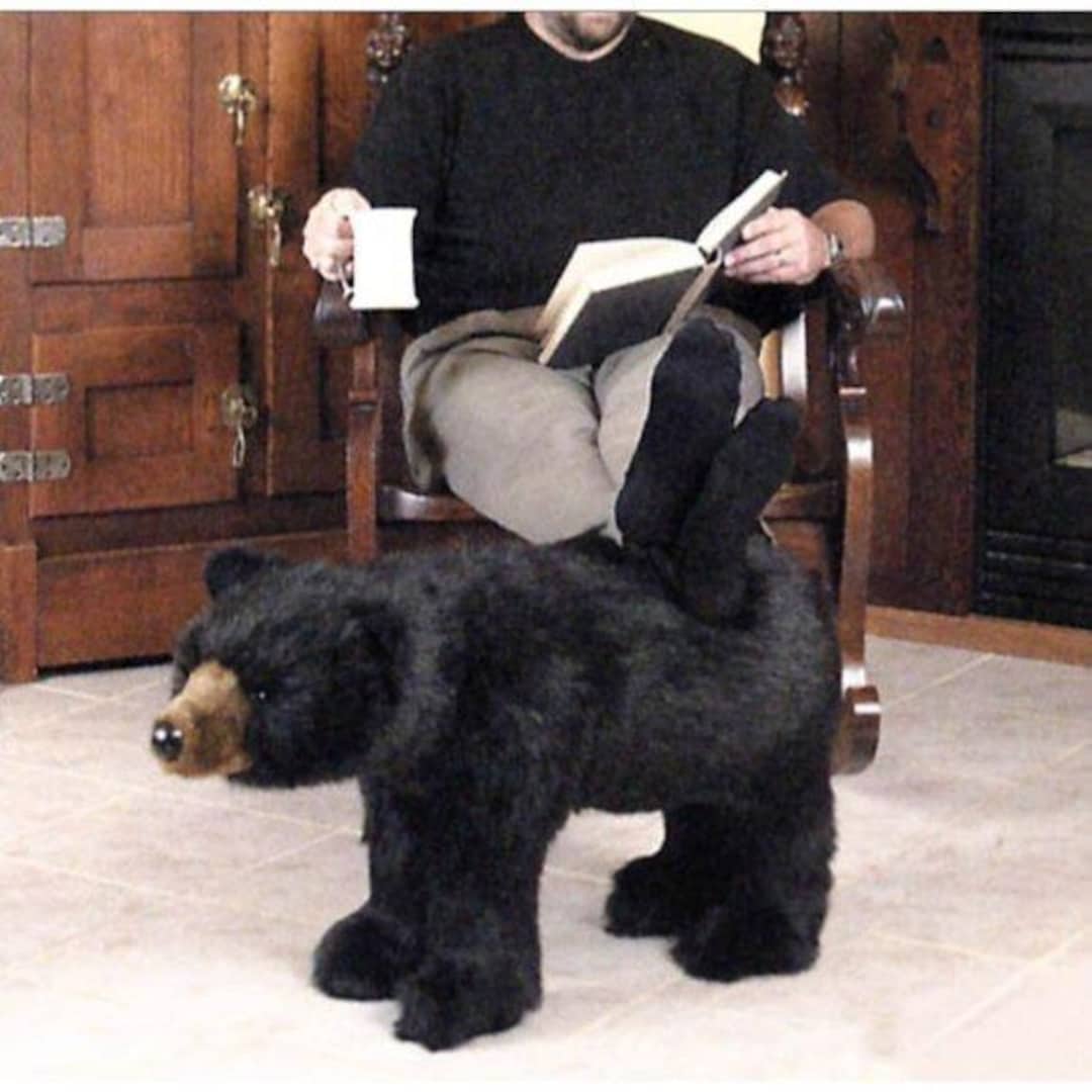 Vintage Black Bear Footstool Bench Ditz Design the Hen House Cabin ...