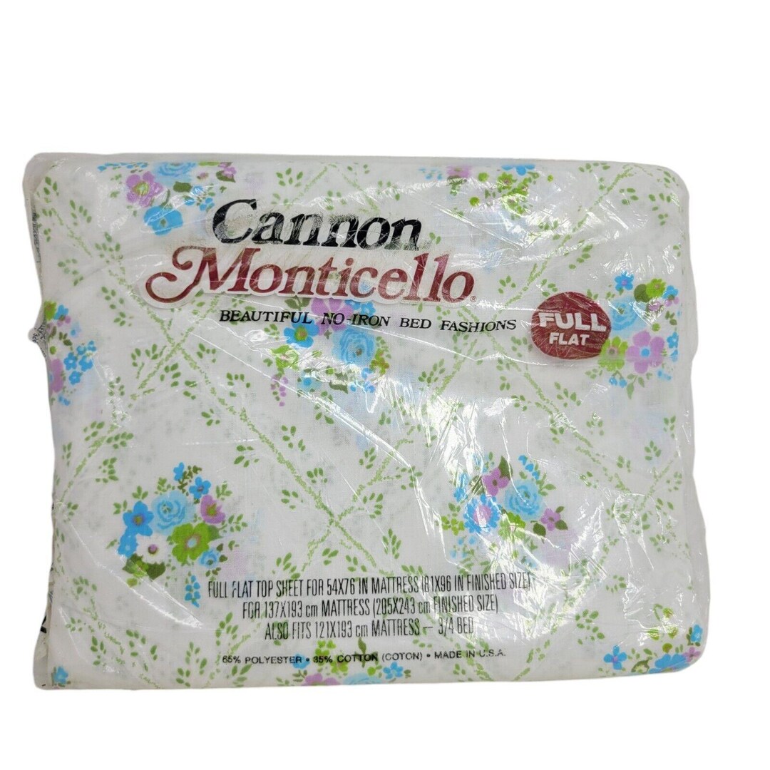 Vintage Cannon Sheet Full Flat Top Retro Flower Print UNOPENED MCM ...
