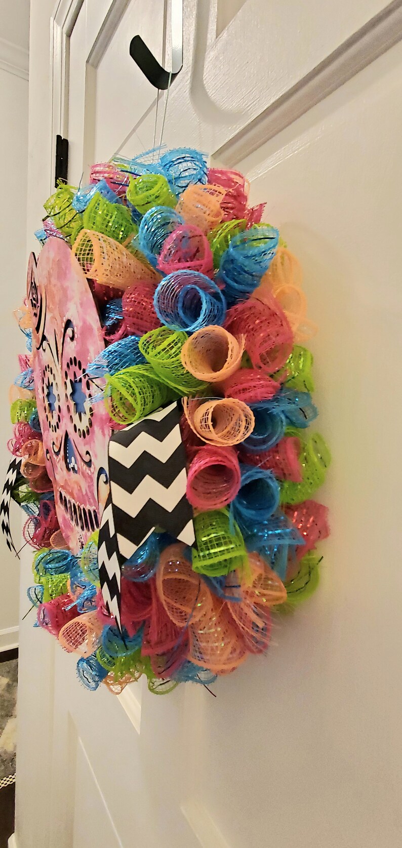 Day of the Dead Wreath Hand Painted Dia De Muertos Wreath - Etsy