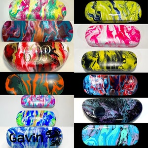 Custom Hard Eye Glass Case, Abstract Painted Glasses Case, Painted Eye ...