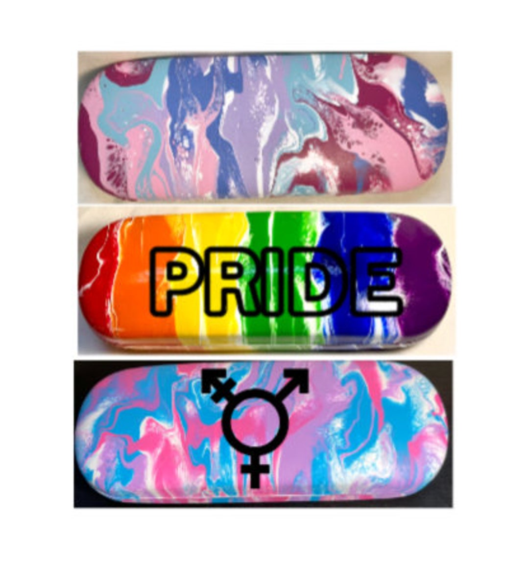 Pride Eyeglass Case, Rainbow, LGBTQ+, Abstract Painted Glasses Case, Painted Eye Glass Case ...