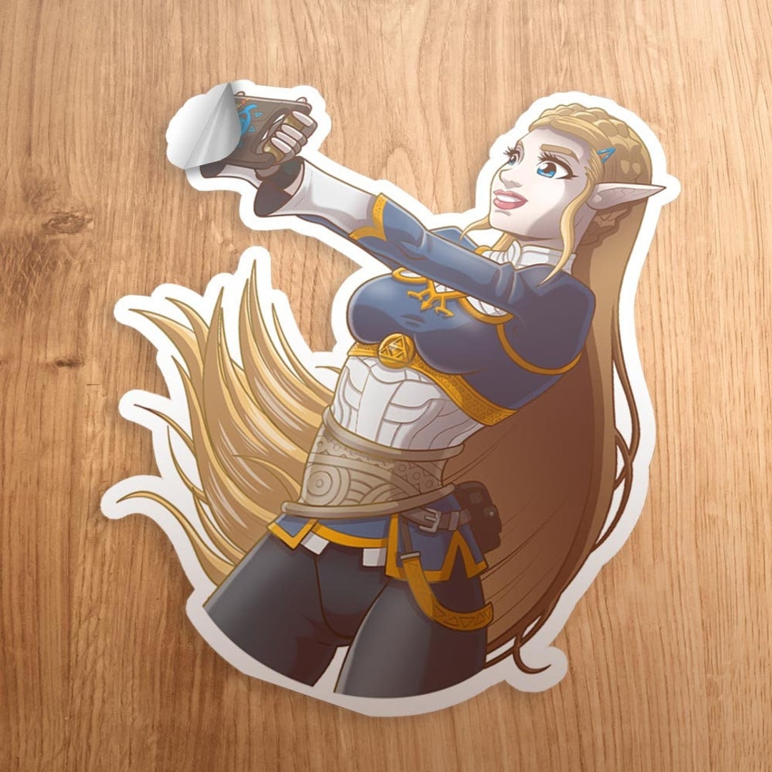 Princess Zelda Sheikah Slate Selfie Breath of the Wild 3" Die-cut ...