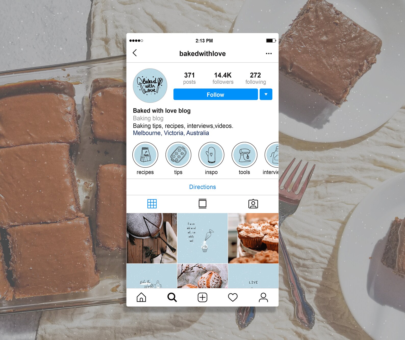 Instagram Story Highlight Icons - Baking Covers, Blue Bakery ...