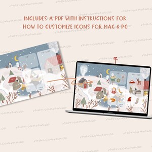 Creative Desktop Wallpaper Organizer, Snowy Winter Desktop Theme ...