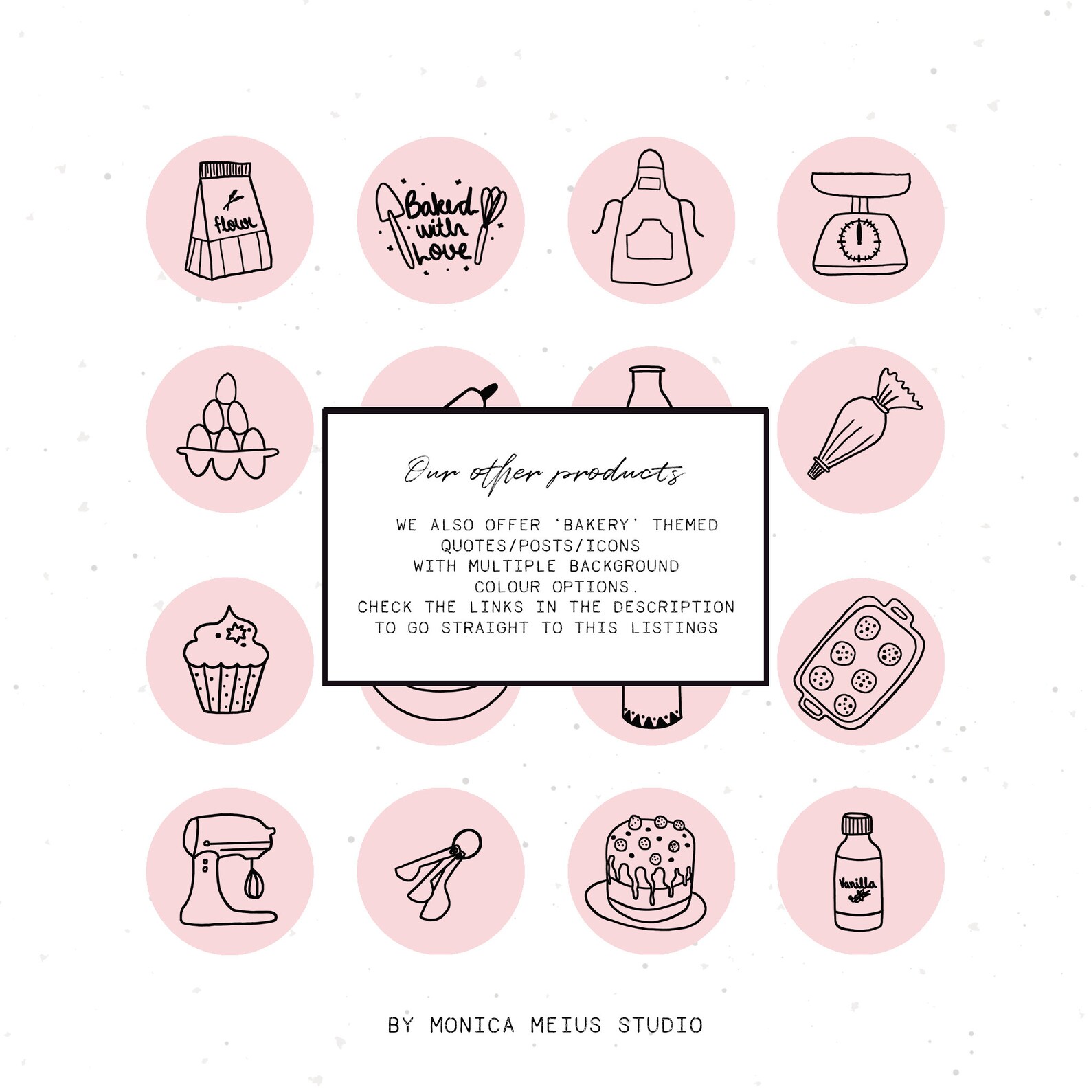 Bakery Instagram Posts - Baking Quotes, Hand Drawn Baking Illustrations ...