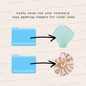 Desktop Icon Set | 10 Seashell Icons for Mac + Windows Computers | Hand ...