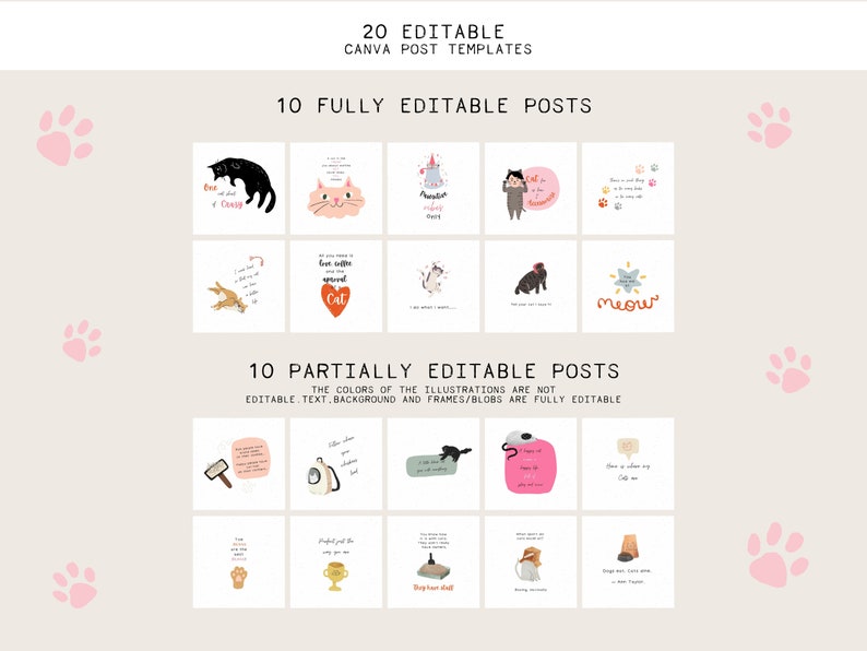 Cat Instagram Post Templates Canva Templates Templates for Instagram ...
