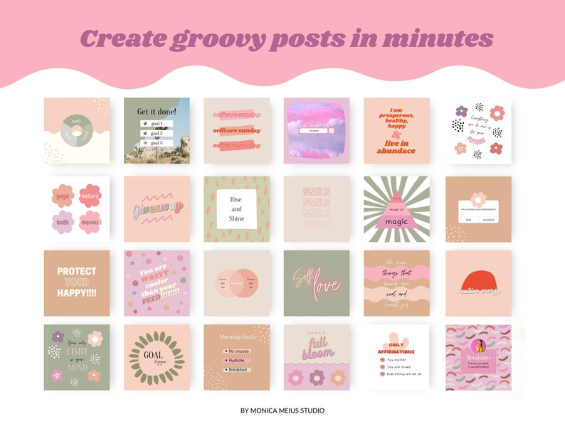 Funky Instagram Post Templates Instagram Templates Canva - Etsy