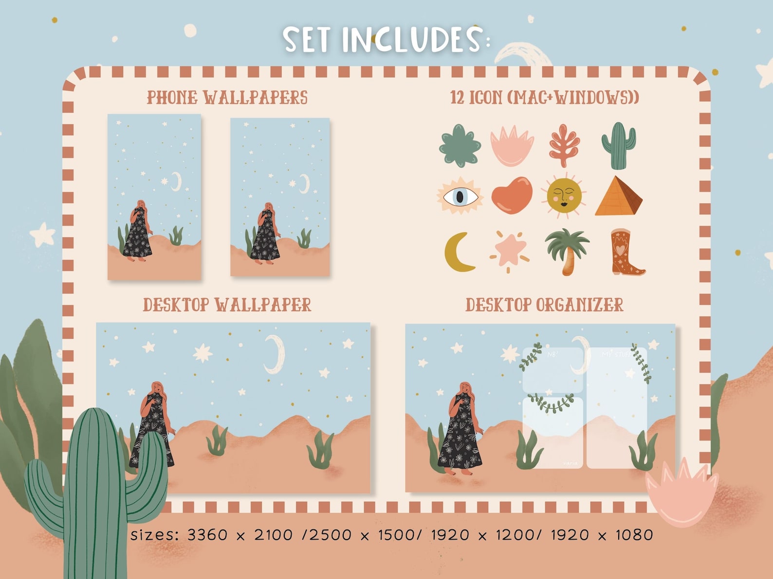 Desert Desktop Theme Creative Desktop Organizer Set - Etsy
