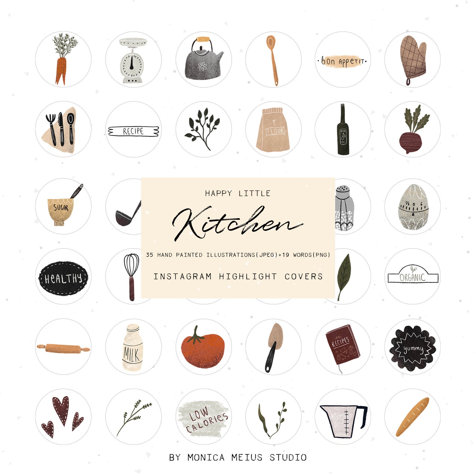 Instagram Story Highlight Icons Bundle - Kitchen Baking Cooking Covers ...