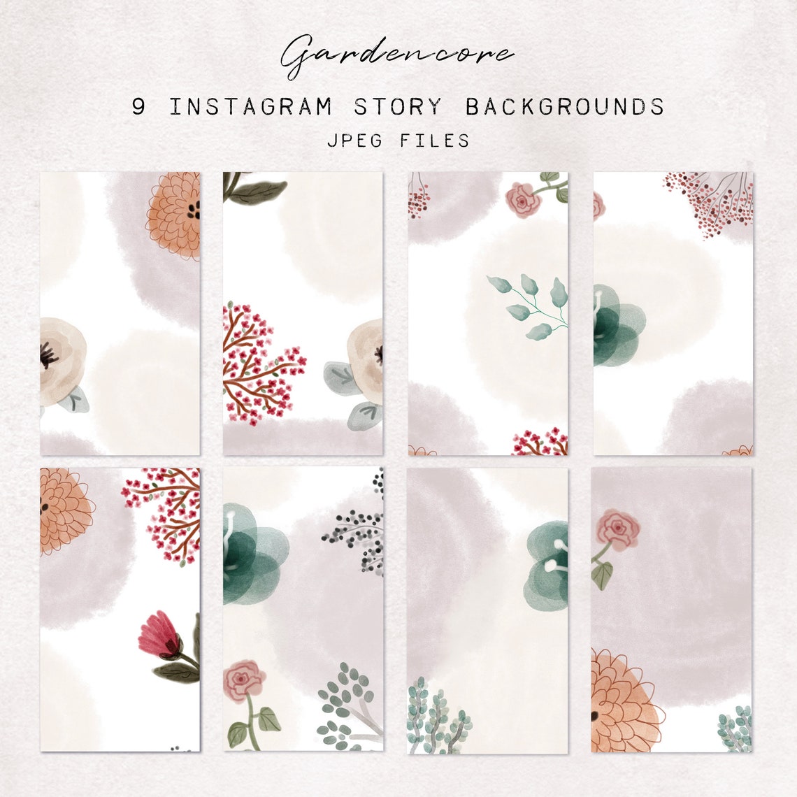 Gardencore Instagram Post and Story Backrounds Botanical Instagram ...